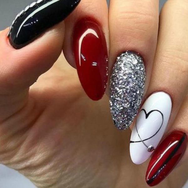 20 Valentines Day Nails Ideas Featuring All Nail Shapes
